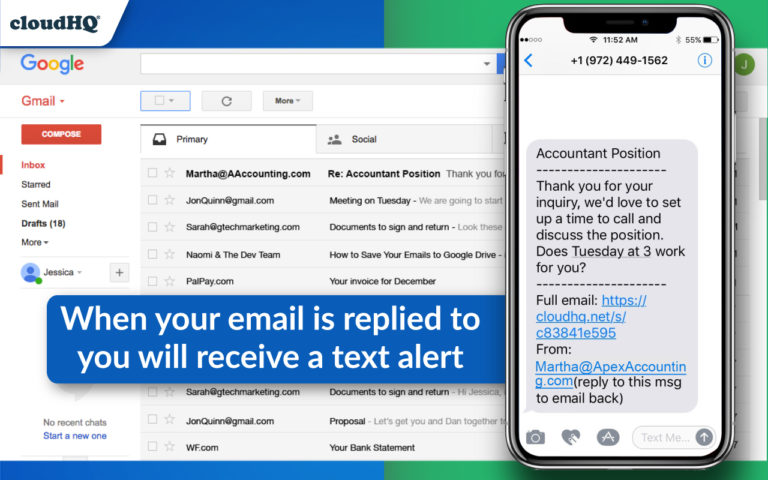 FREE: Get Gmail SMS Text Alerts And Close More Business – cloudHQ