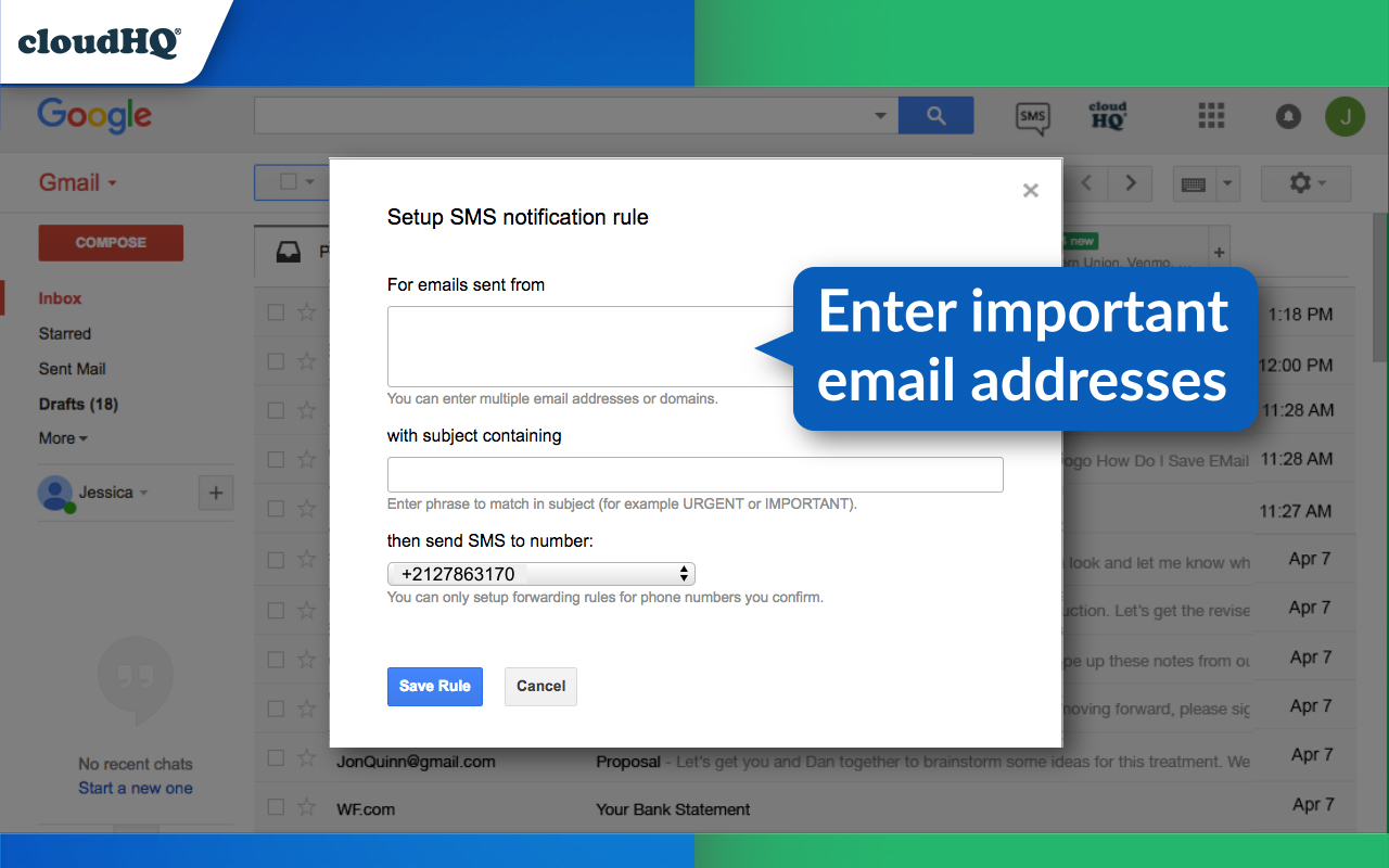 FREE: Get Gmail SMS Text Alerts And Close More Business – cloudHQ
