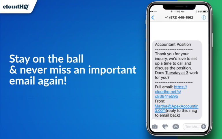 FREE: Get Gmail SMS Text Alerts And Close More Business – cloudHQ