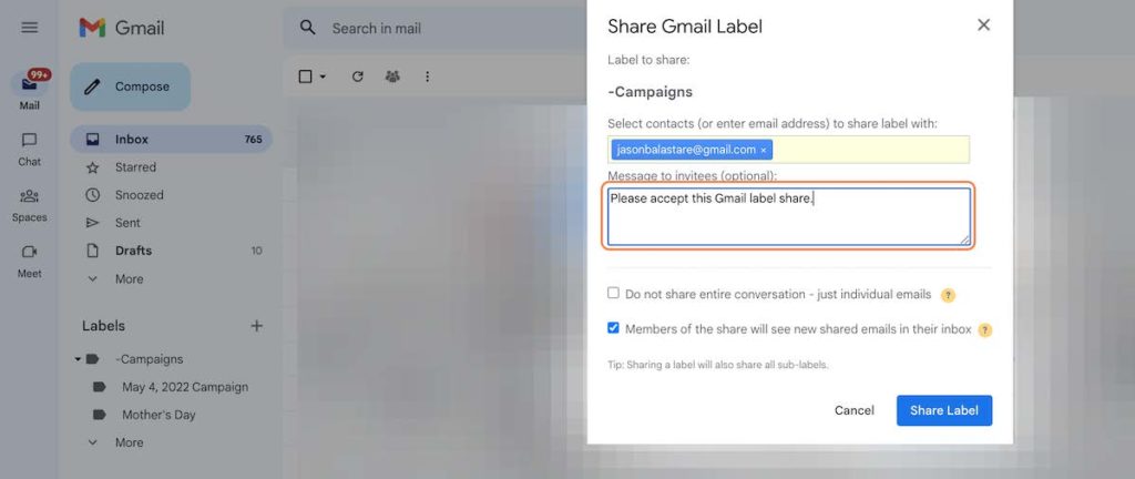 How to Share a Label in Gmail – cloudHQ