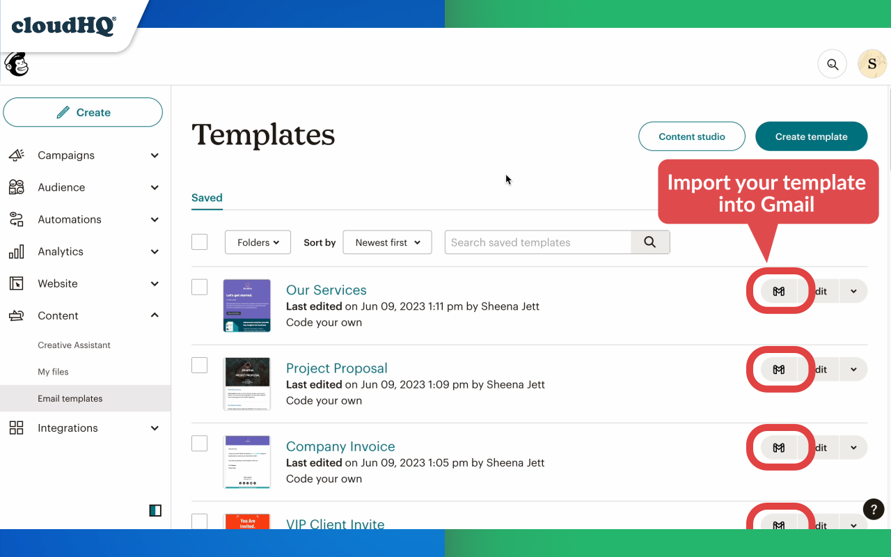 How to Use Mailchimp Templates in Gmail – cloudHQ