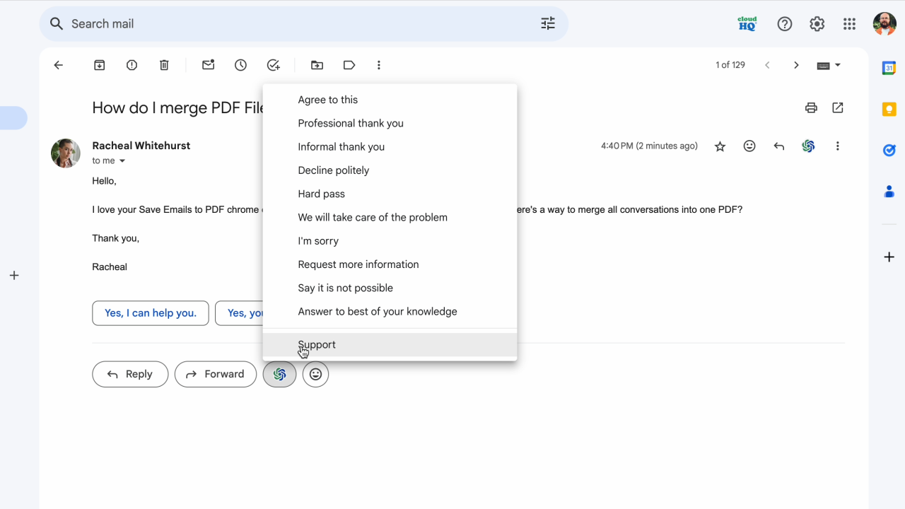 How “ChatGPT for Gmail” Replaces Your Customer Service Team – cloudHQ