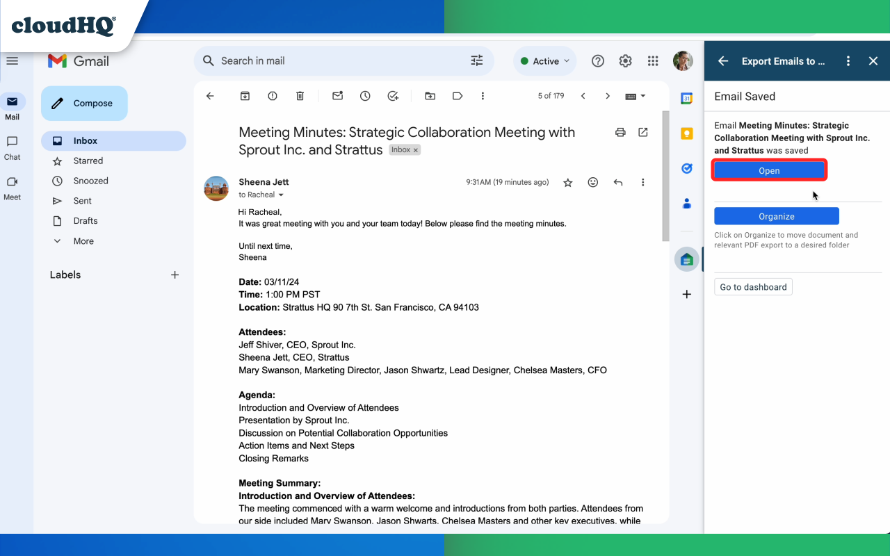 Step-by-Step Guide: Download Emails from Gmail and Export to Google Docs – cloudHQ