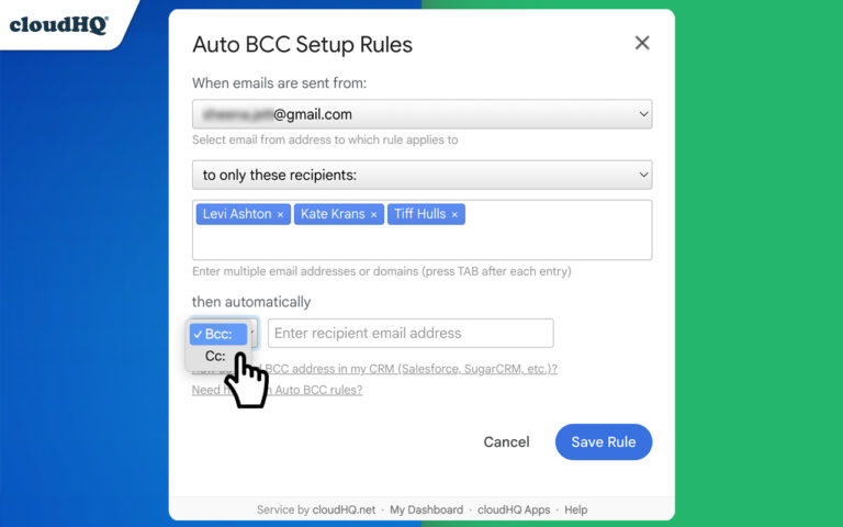 How to Set Up an Auto BCC on All Outgoing Emails – cloudHQ